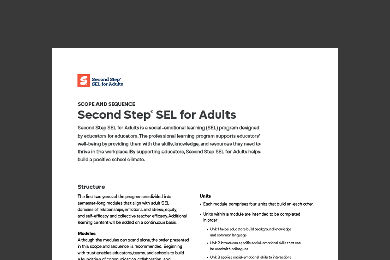 Second Step® SEL for Adults Press Kit | Committee for Children